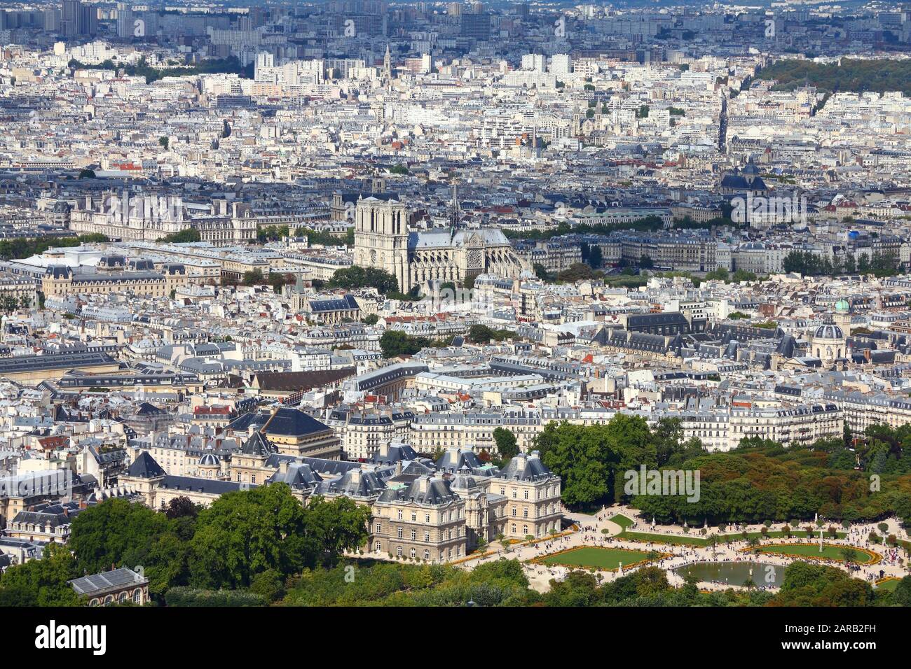 Notre dame cathedral paris aerial view hi-res stock photography and ...