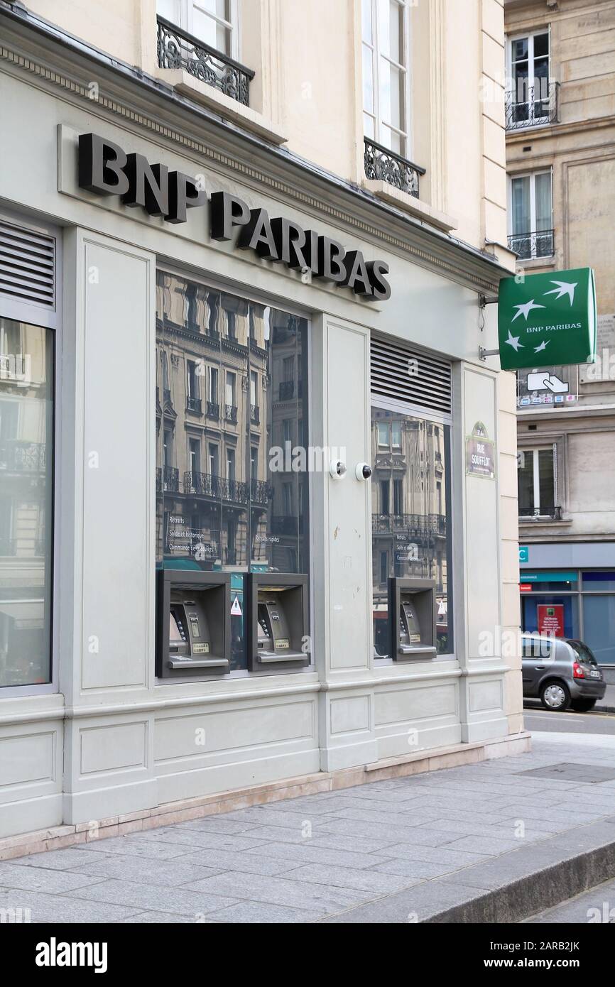 PARIS, FRANCE - JULY 24, 2011: BNP Paribas Bank branch in Paris, France ...