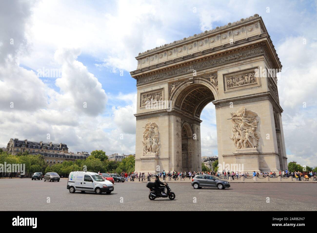 PARIS, FRANCE - JULY 25, 2011: People drive in Paris, France. Place ...