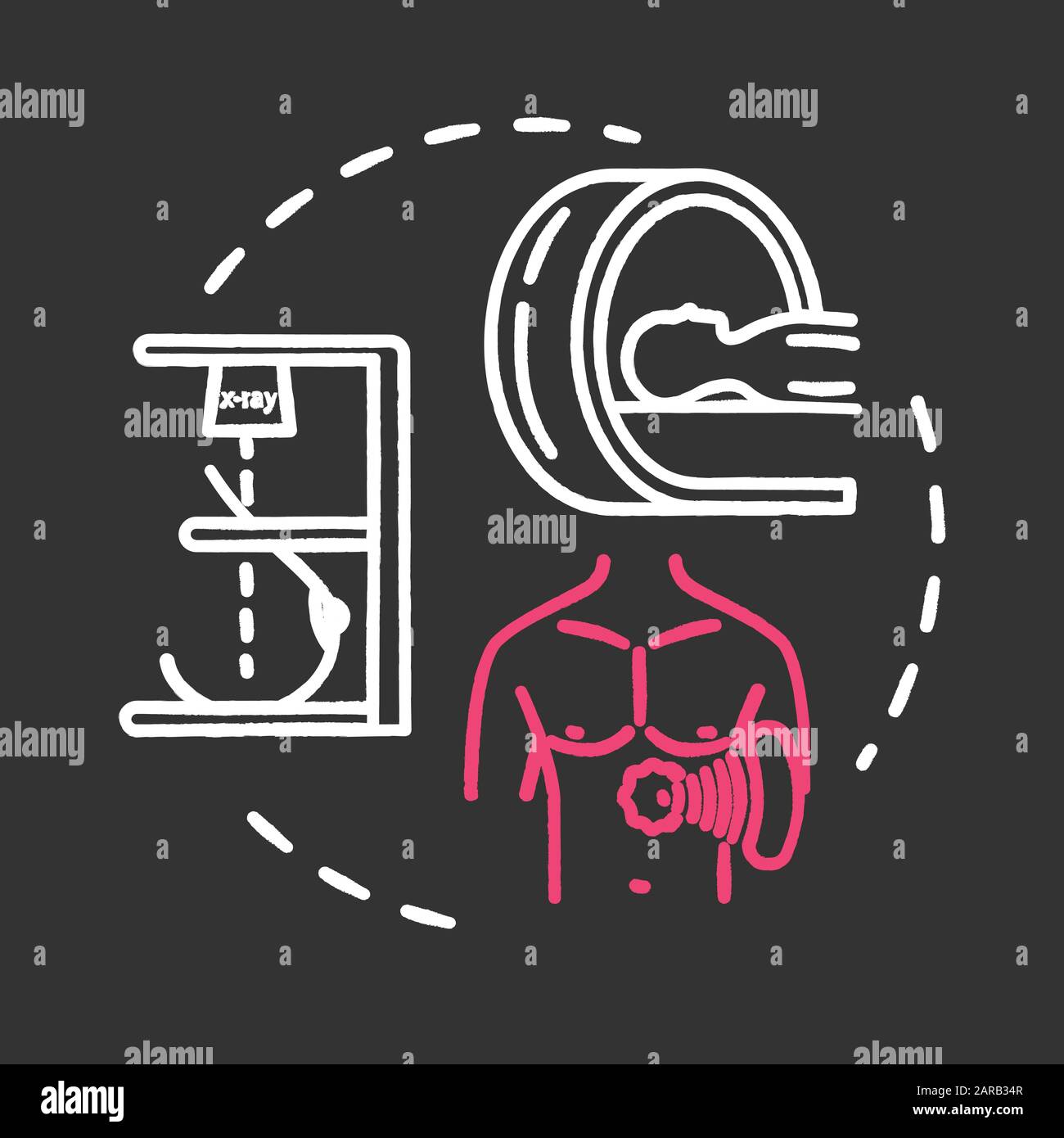 Radiation oncology chalk RGB color chalk RGB color concept icon ...