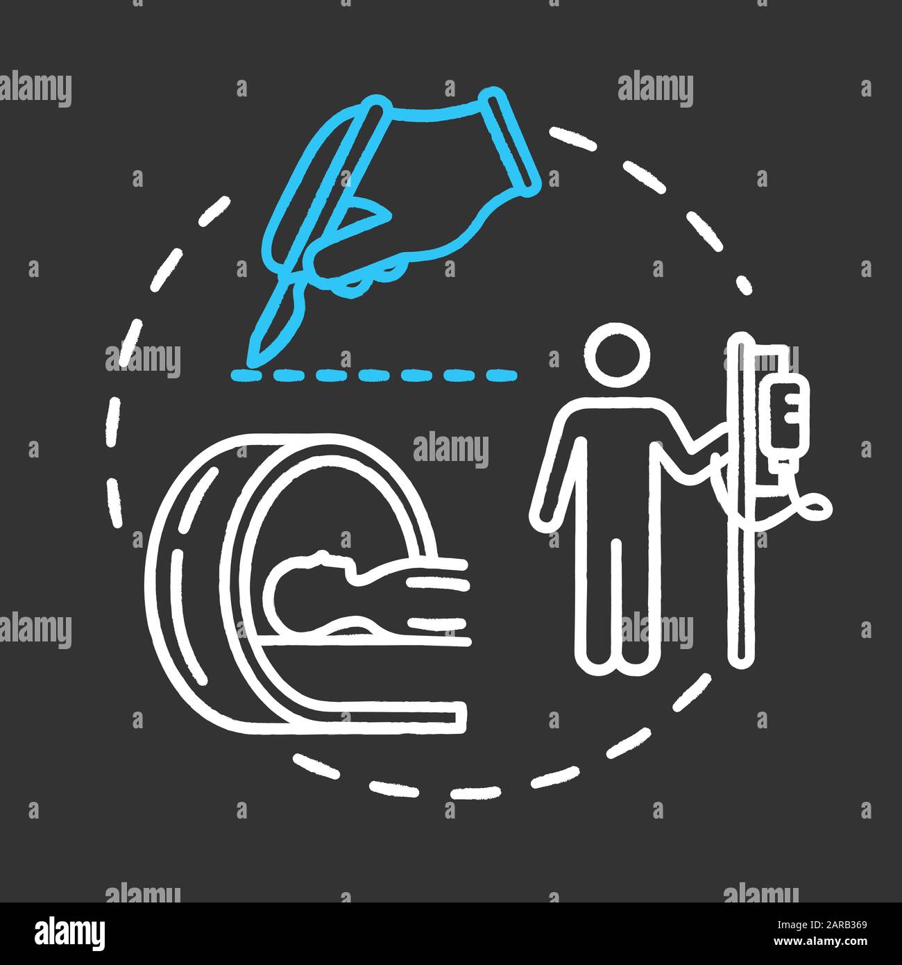 Oncology treatment chalk RGB color chalk RGB color concept icon ...