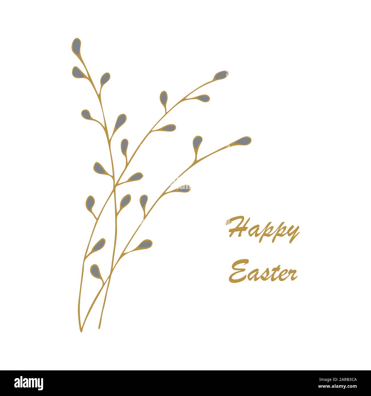 Willow branches. Spring flowering tree. Palm Sunday holiday ...