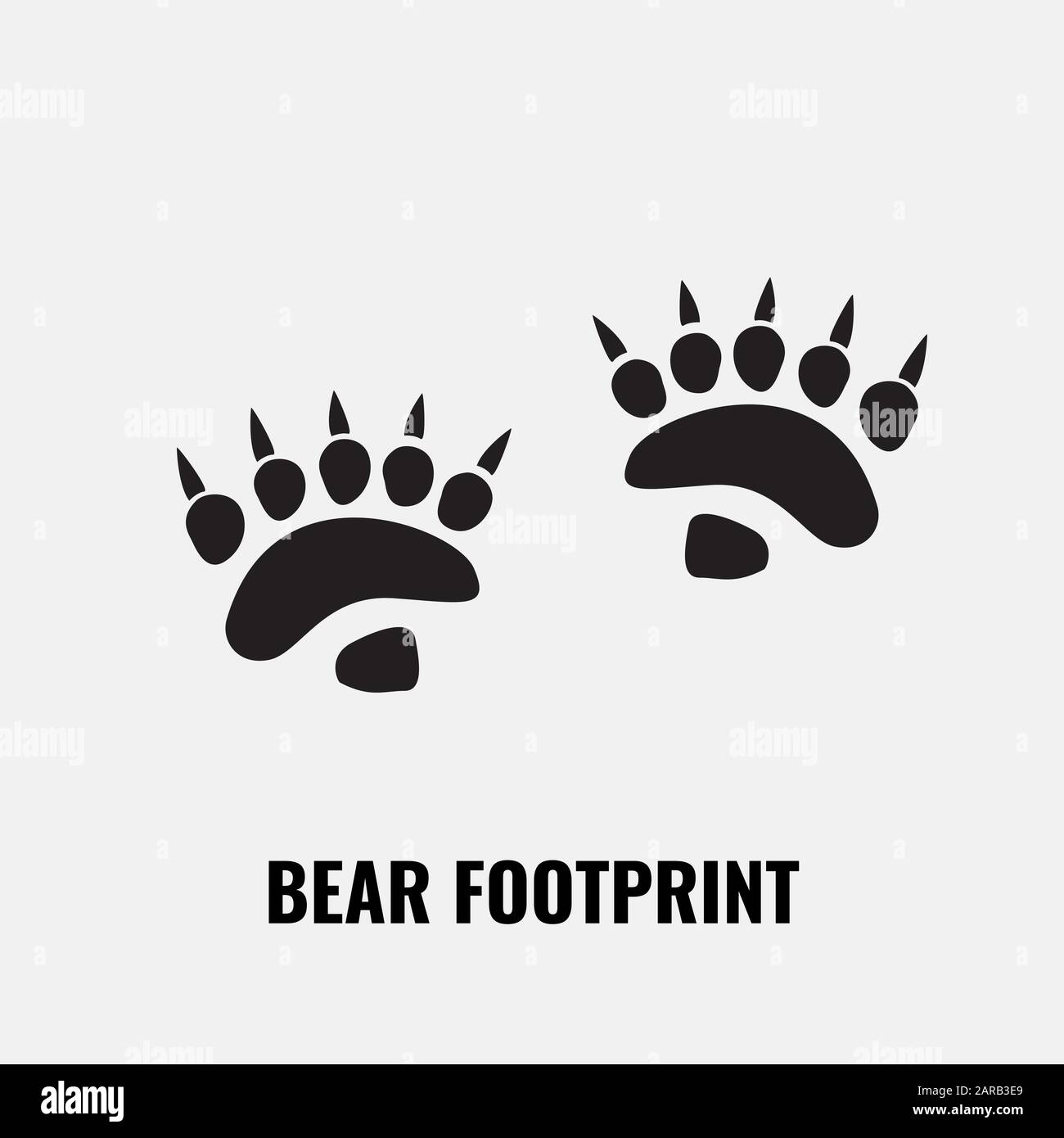 Bear footprint trails. Front and back footprints. Vector Illustration ...