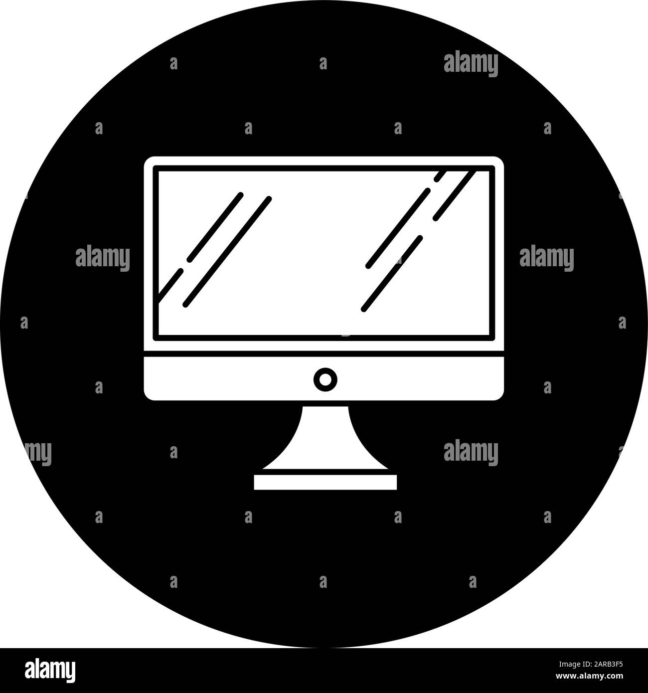Desktop computer monitor glyph icon. Regular personal computer. Display, screen. Electronic ...