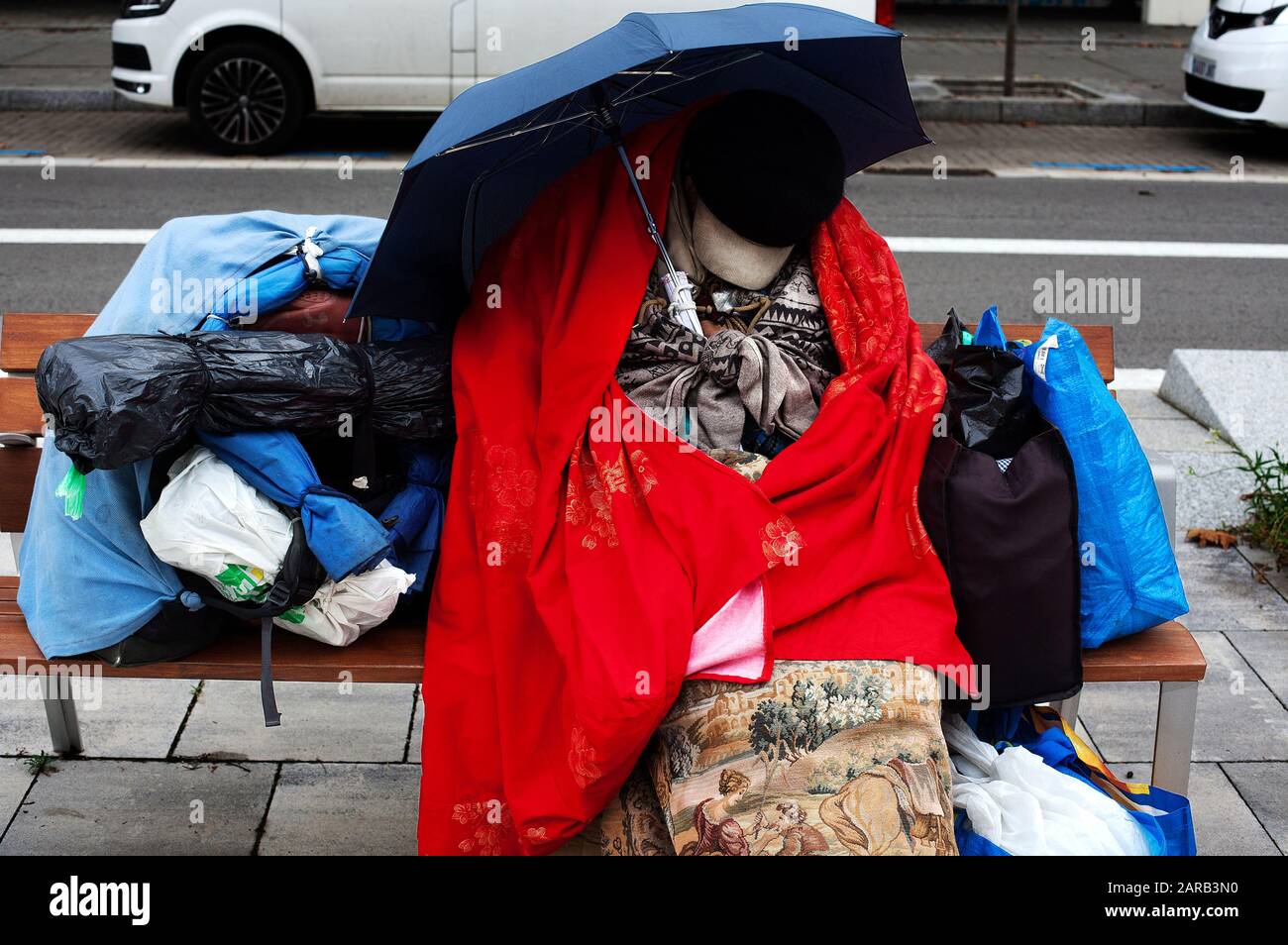 Homeless man, Barcelona, Spain Stock Photo - Alamy