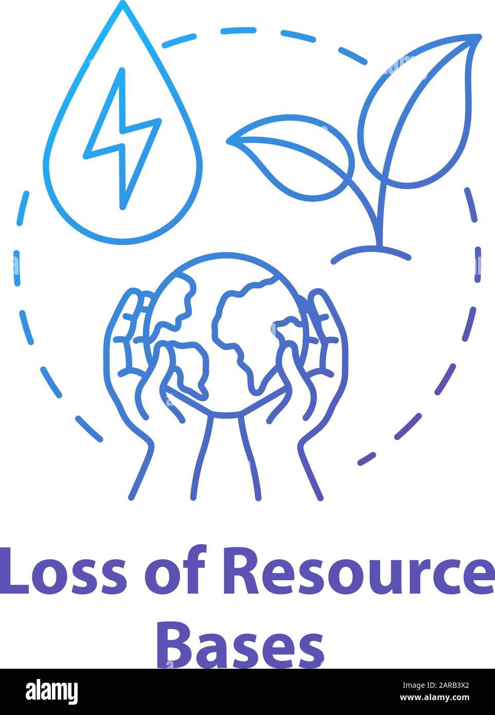 Loss of resource base concept icon. Nature damage of industrial ...