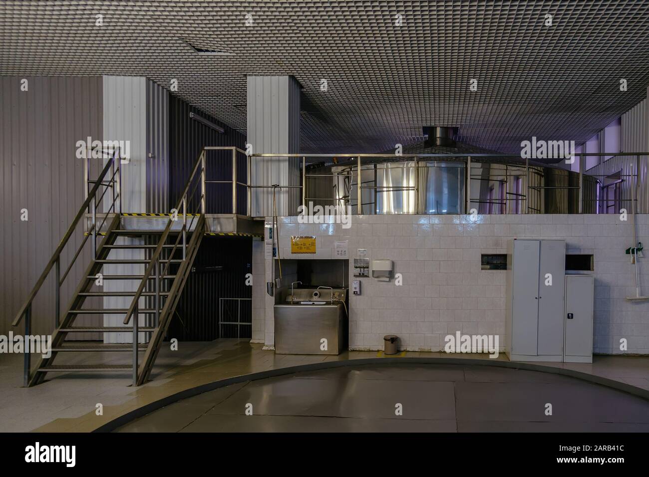 Steel vat for wort fermentation in modern brewery Stock Photo - Alamy
