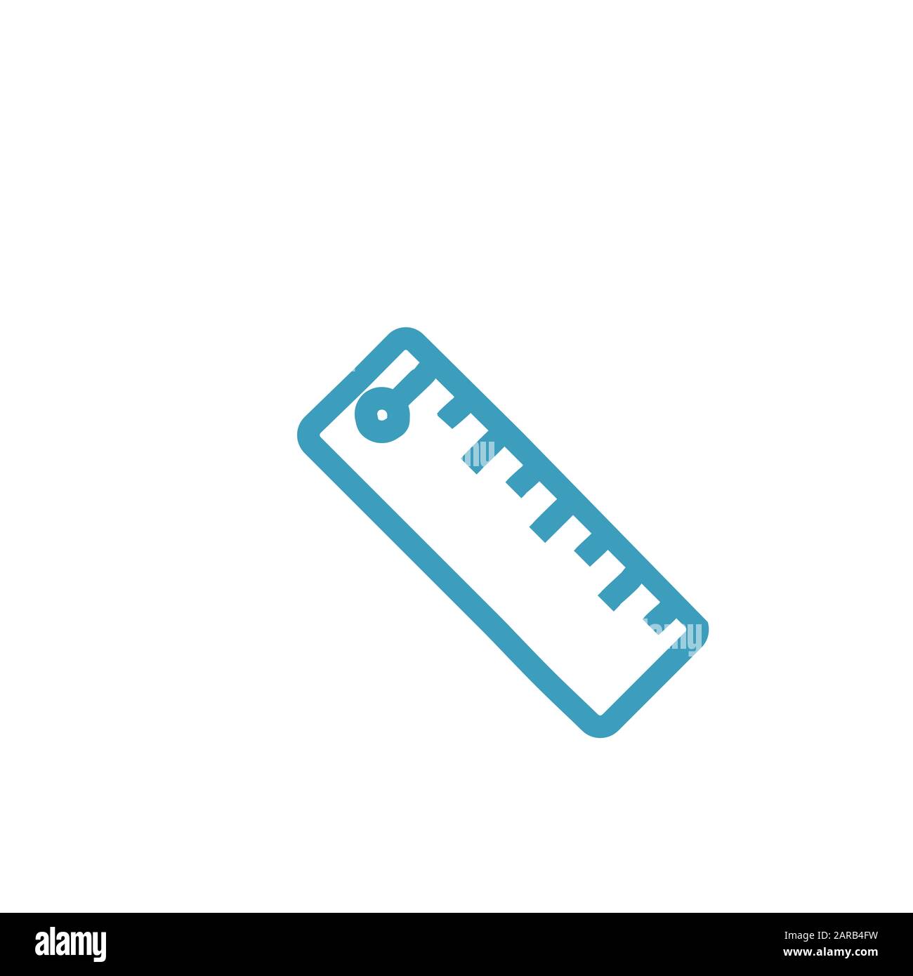 Ruler icon line design template Stock Photo - Alamy