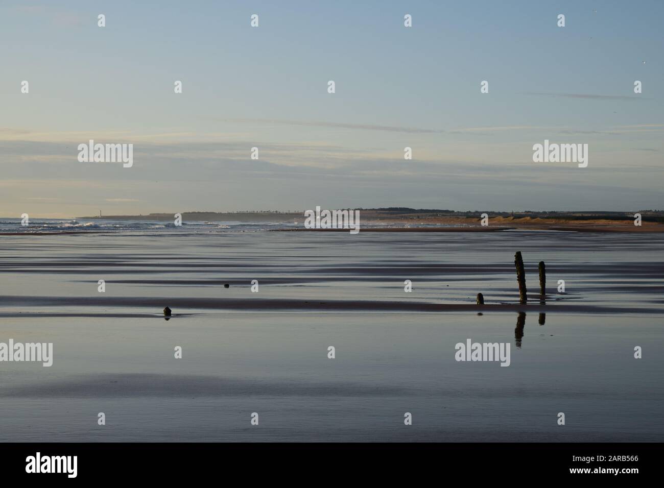 St Cyrus beach at sunrise, Montrose, Scotland Stock Photo - Alamy