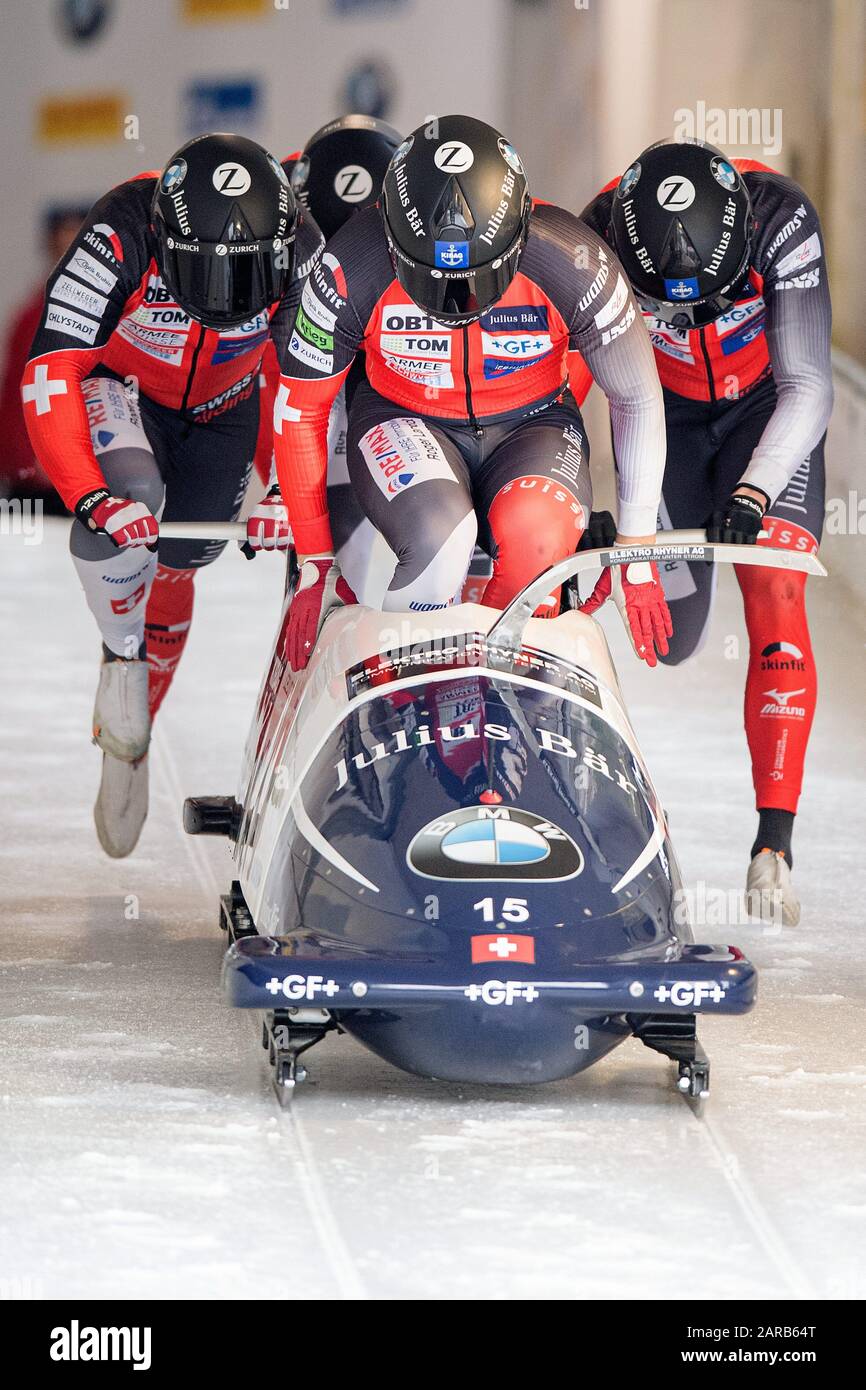 Koenigssee, Germany January 26, 2020: BMW IBSF Bob World Cup - 4-man ...