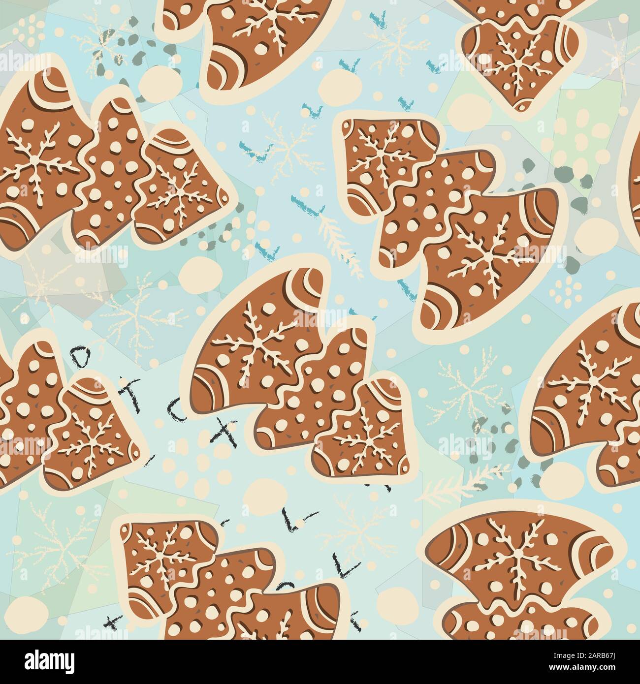 Gingerbread cookie seamless background. Creative Design. Vector ...