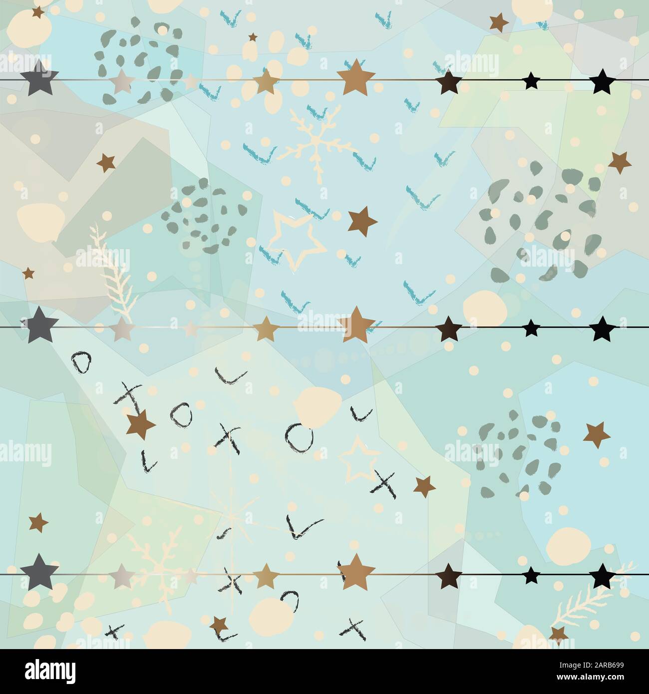 Cute Pattern with funky gold and silver elements. Festive Background ...