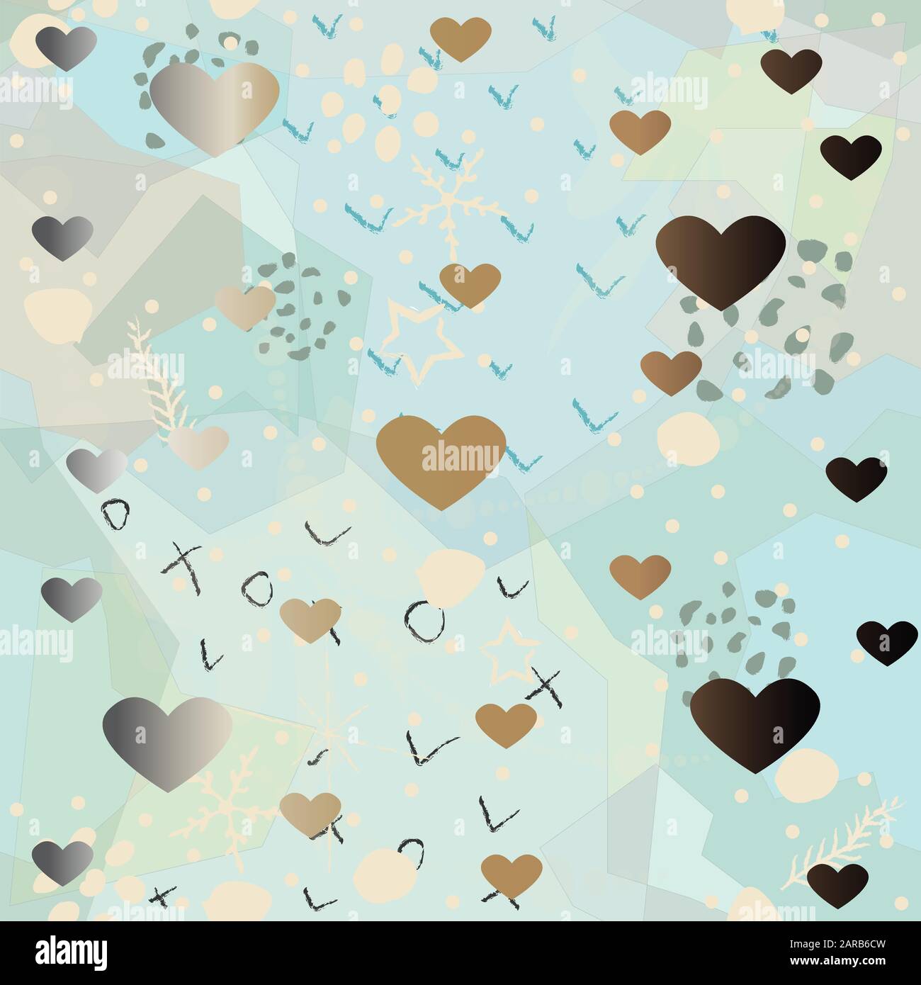 Cute Pattern with funky gold and silver elements. Festive Background ...