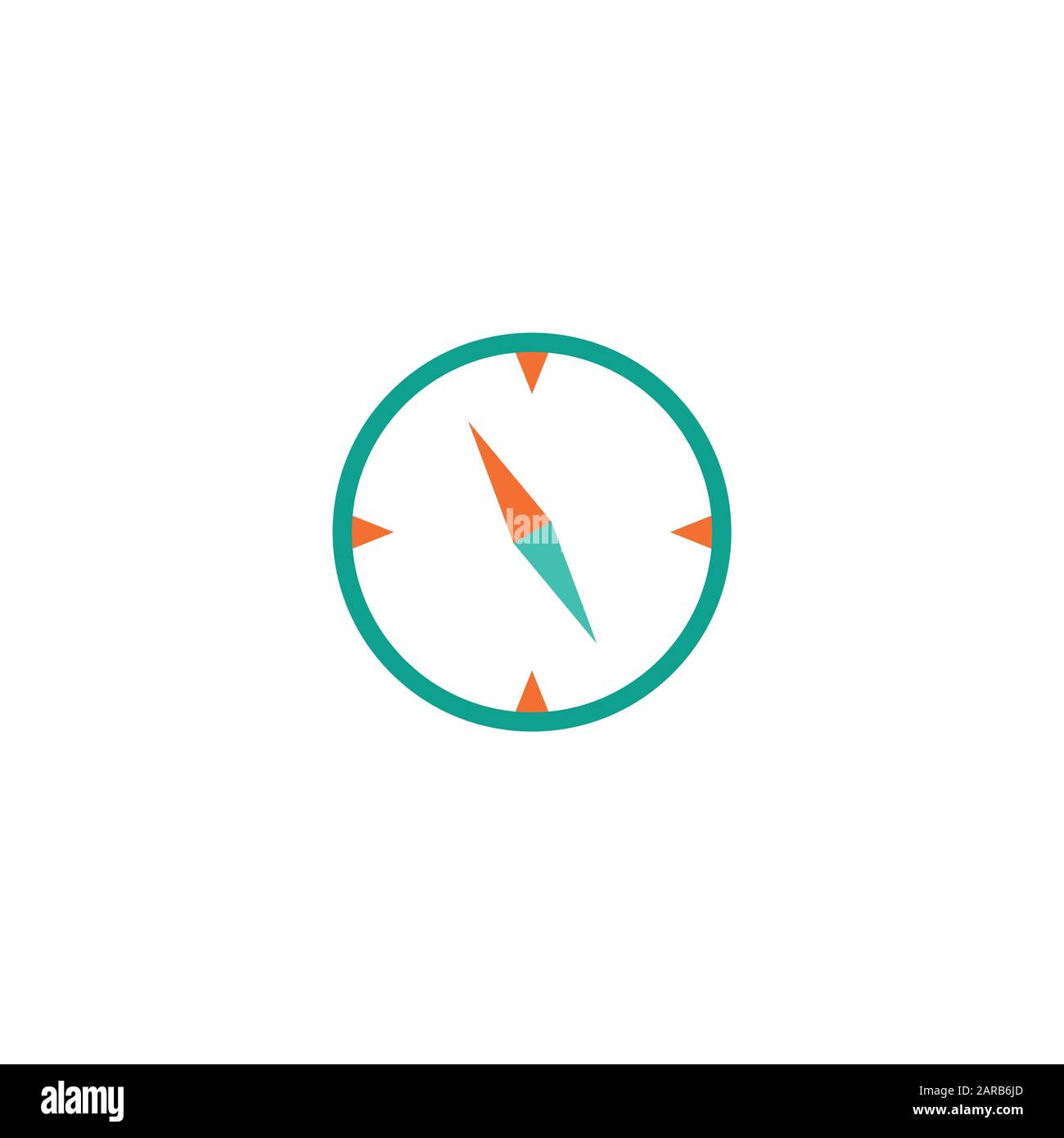 Flat Blue Compass Icon Isolated On White Compass Traveler Sign Vector