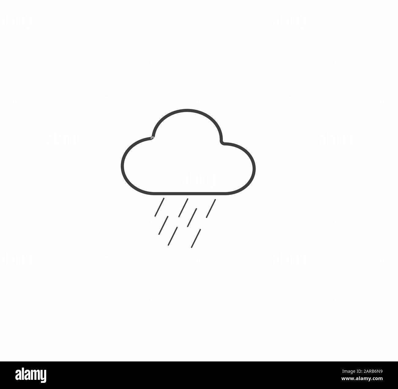 Vector icon cloud and rain - weather forecast. Vector cloud icon - rainy, cloudy weather Stock ...