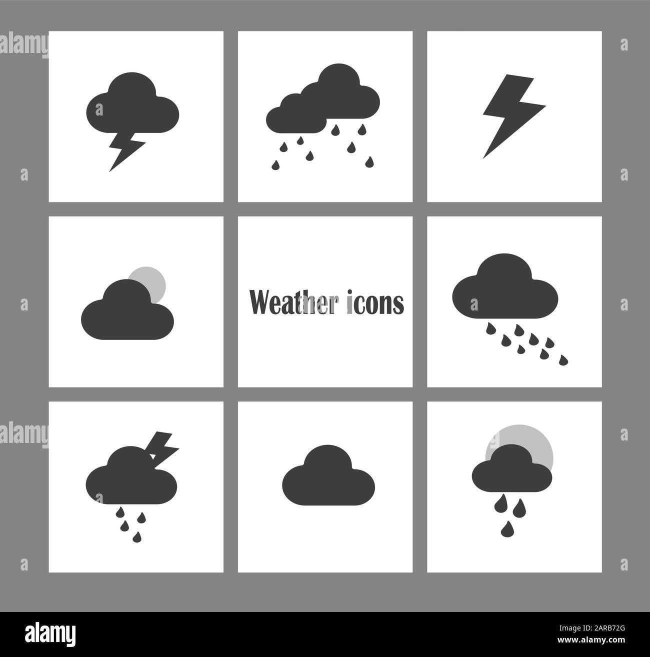 Vector weather forecast icons - flat design Stock Vector Image & Art ...