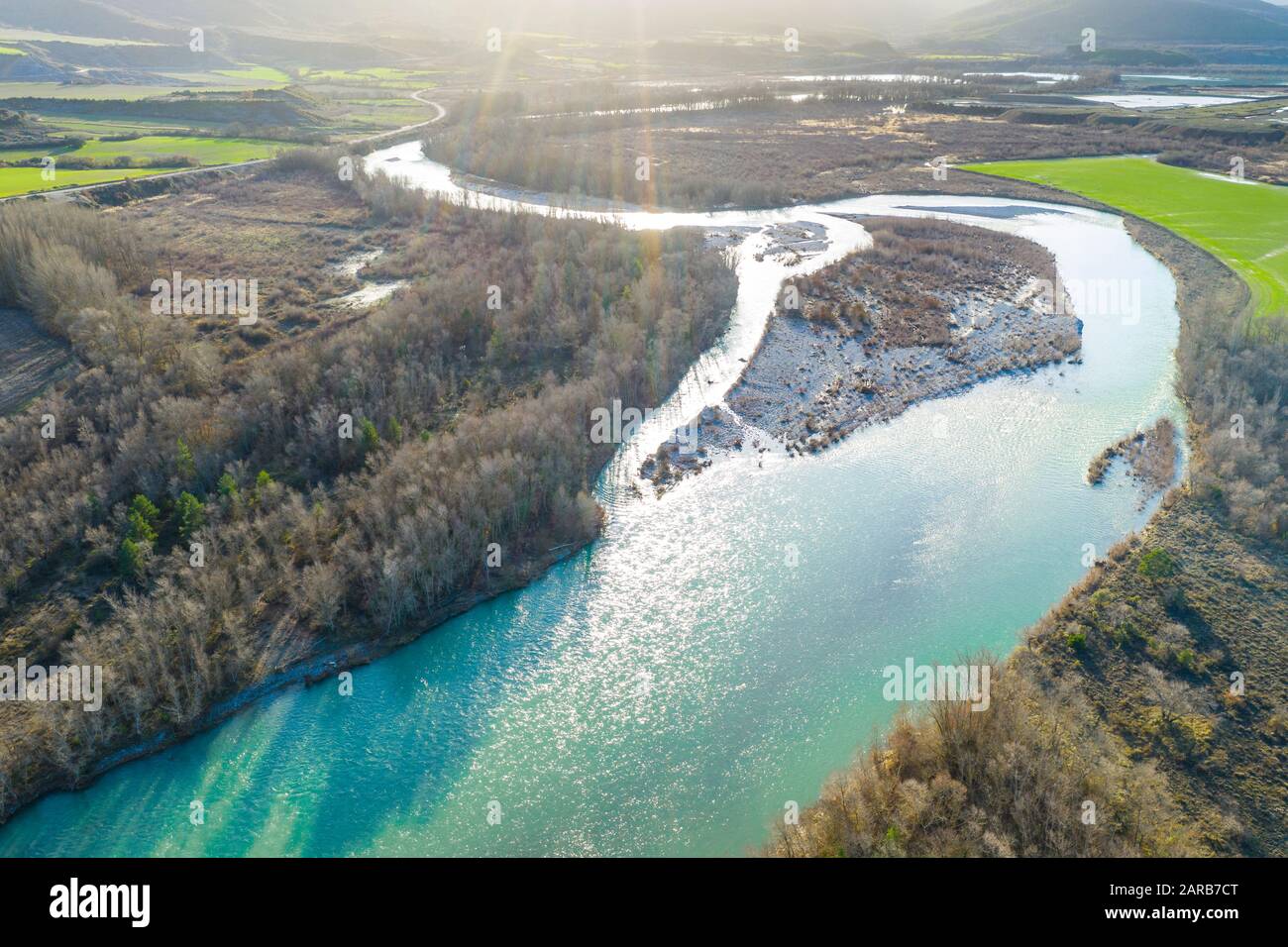 Aerial view of a river Stock Photo - Alamy