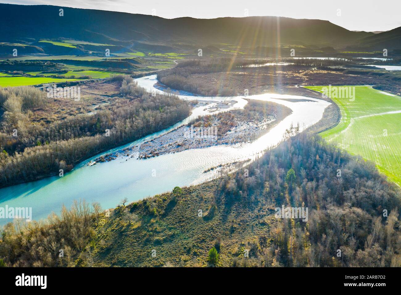 Aerial view of a river Stock Photo - Alamy