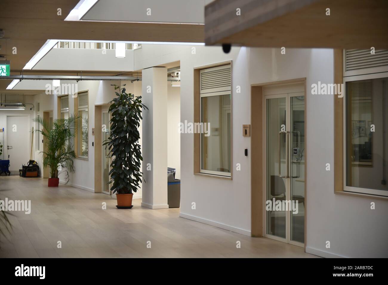 Modern open plan office walkways and stairs Stock Photo - Alamy
