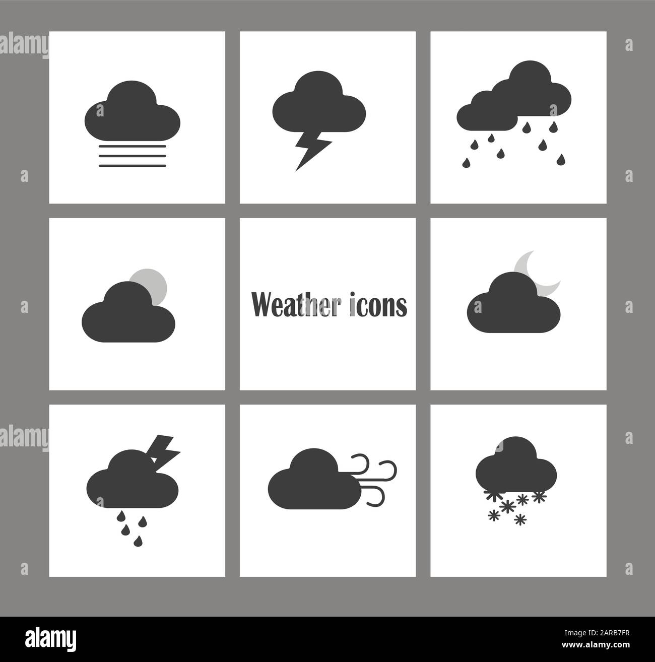 Vector weather forecast icons - flat design clouds Stock Vector Image ...
