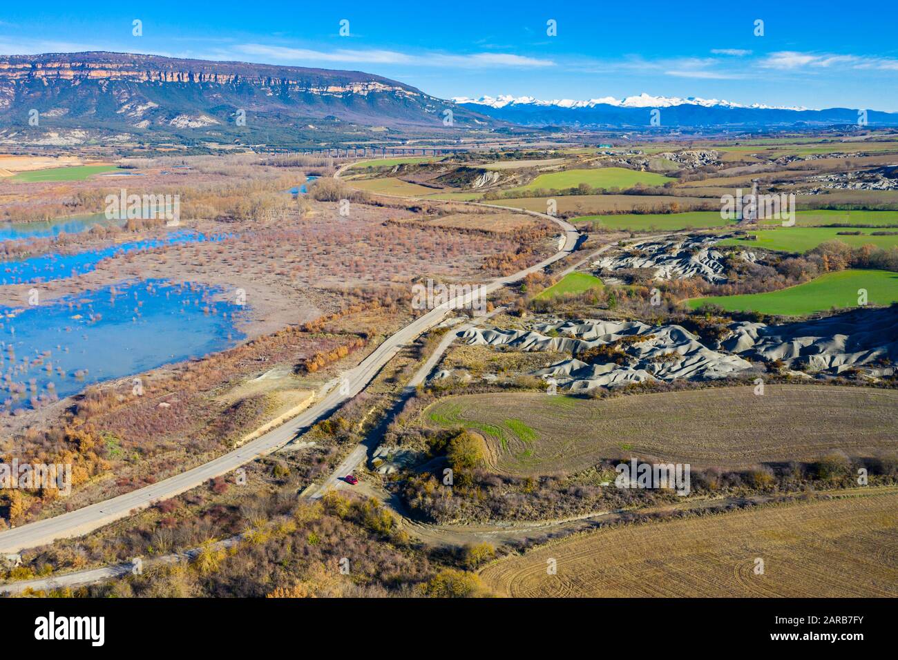 Aerial view flooded road hi-res stock photography and images - Alamy