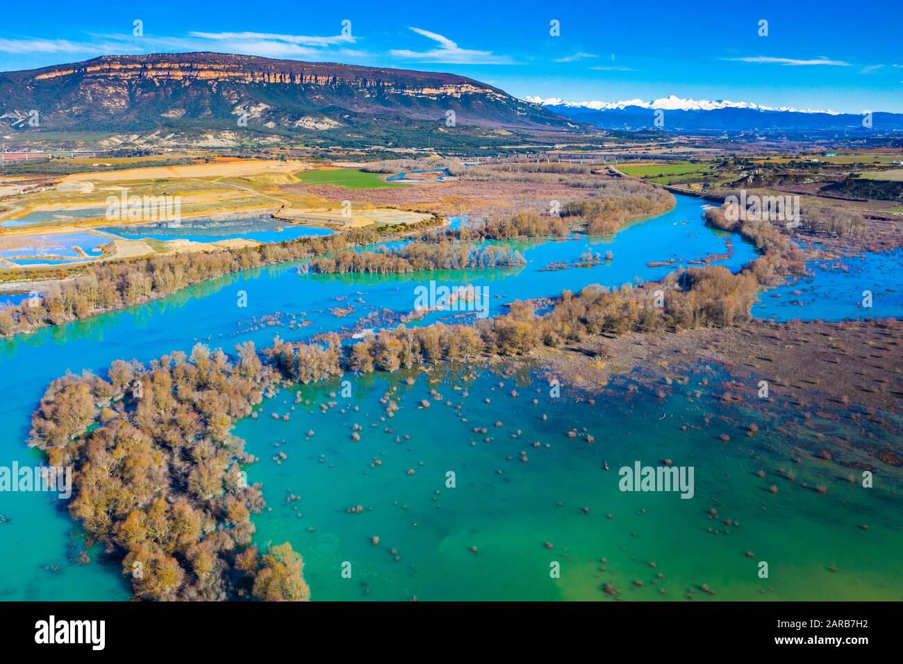 Aerial view of a reservoir with trees Stock Photo - Alamy
