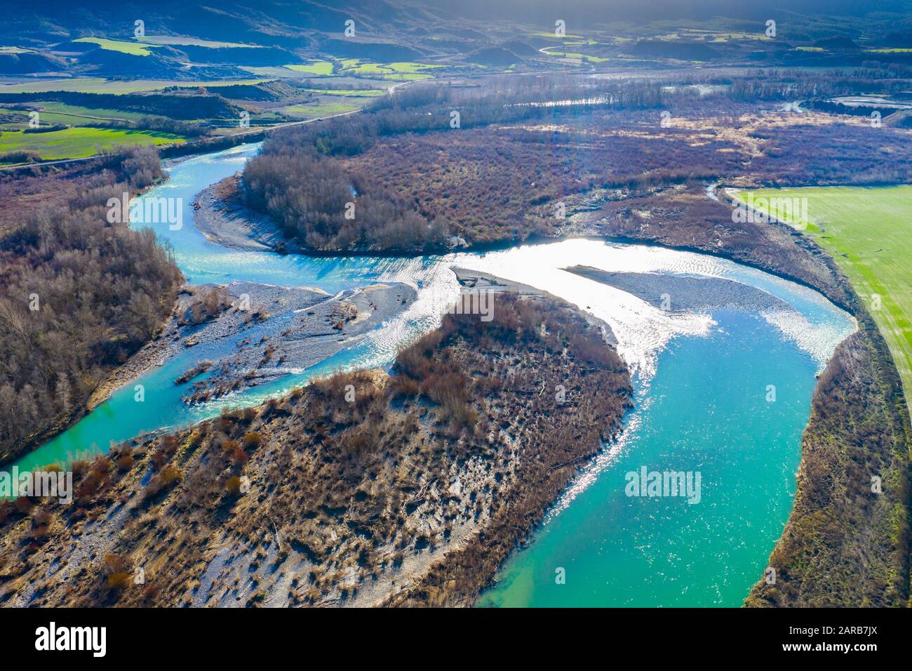 Aerial view of a river Stock Photo - Alamy