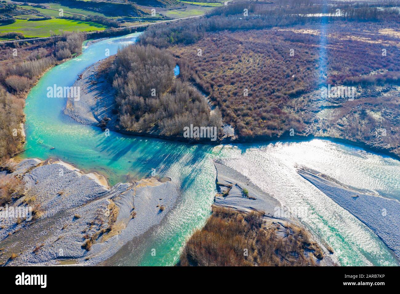 Aerial view of a river Stock Photo - Alamy
