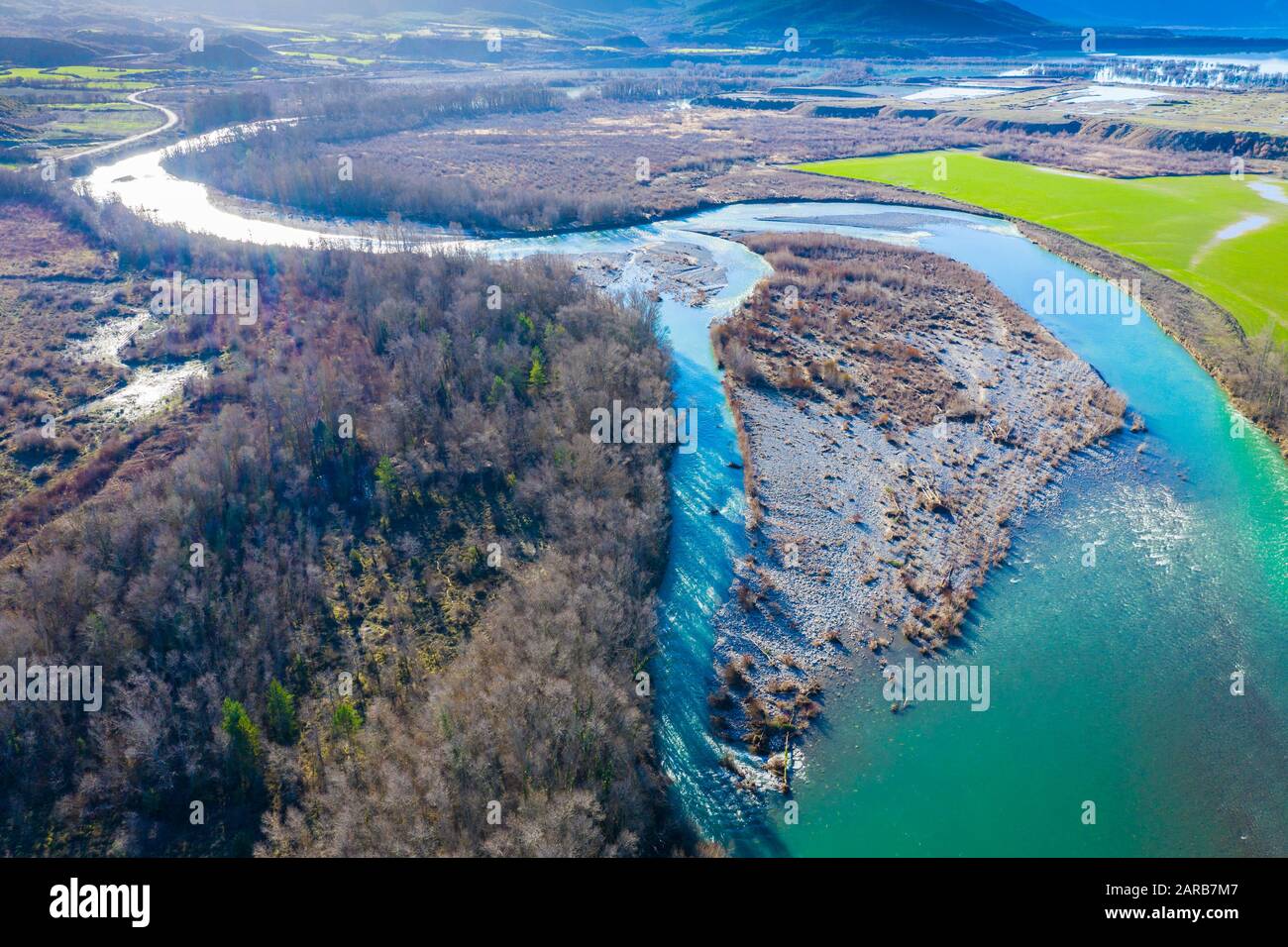 Aerial view of a river Stock Photo - Alamy