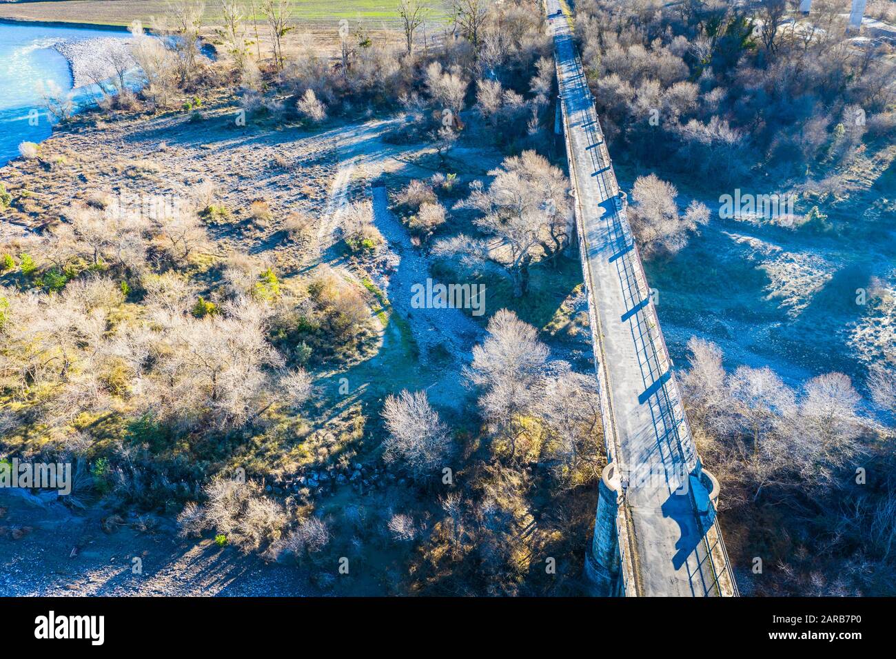 Aerial view of bridge Stock Photo - Alamy