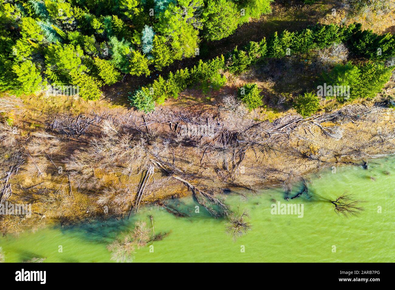 Aerial view flooded river hi-res stock photography and images - Alamy