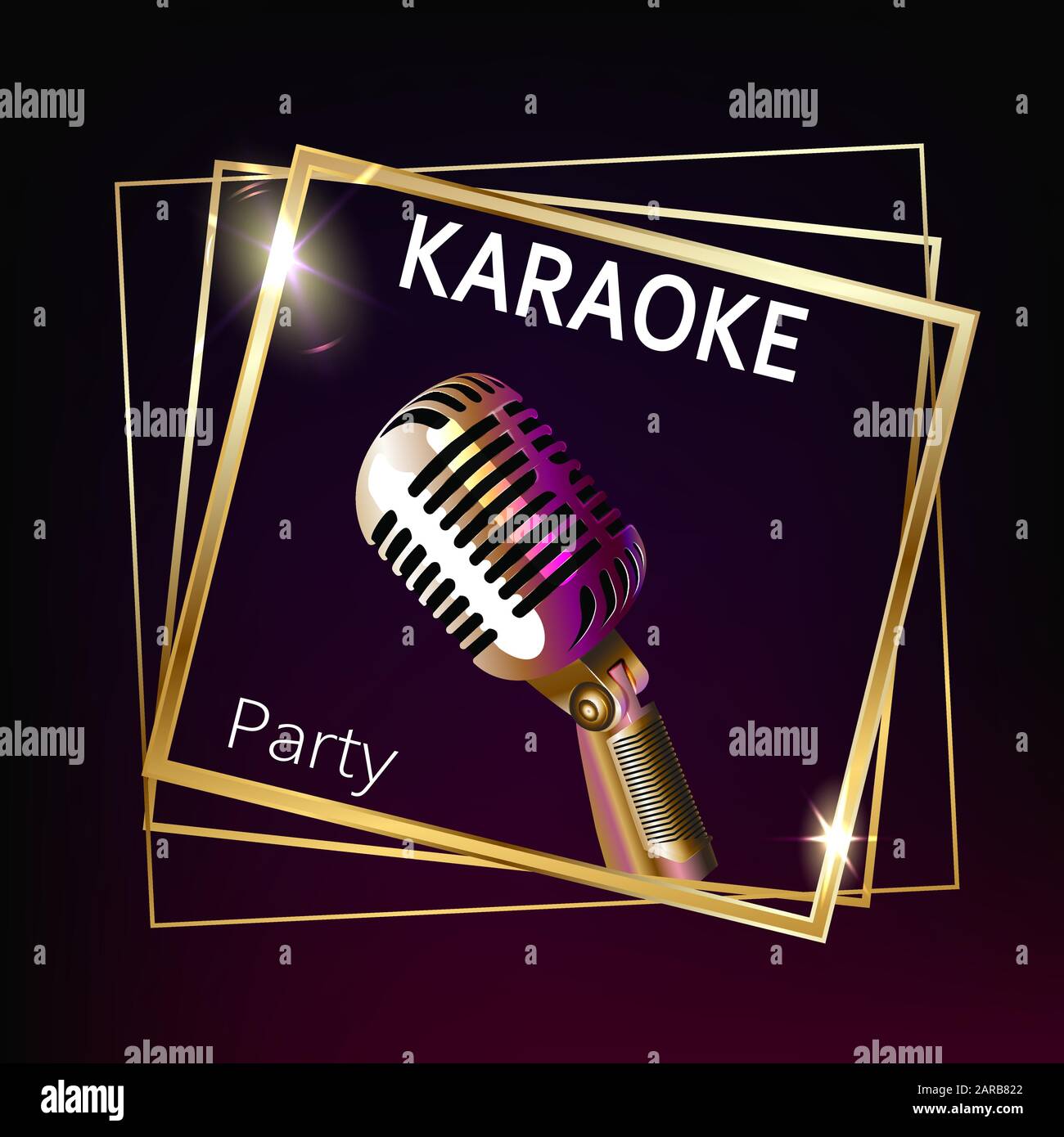 Karaoke party banner layout. Vector card template Stock Vector Image ...