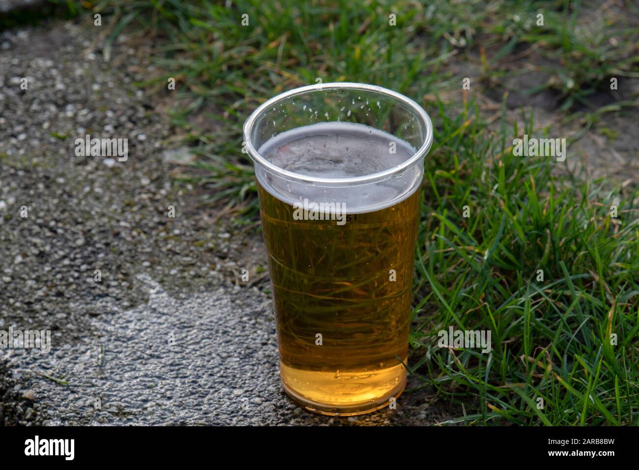Close Up Of A Forgotten Beer Glass Stock Photo - Alamy