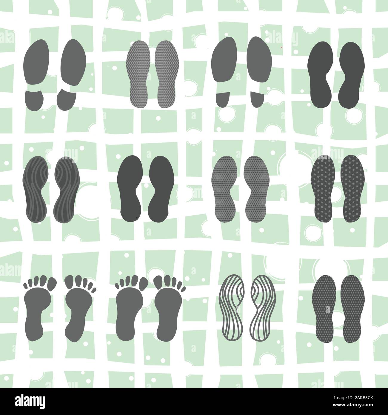 Set of steps in different shoes in black. Vector Illustration Stock ...