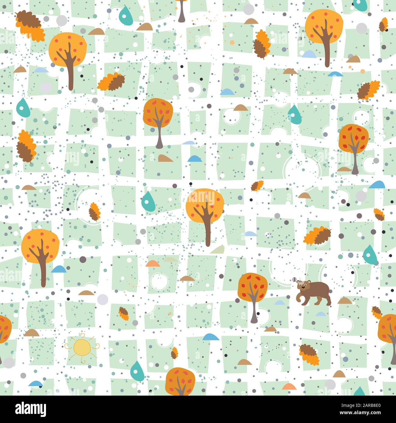 Seamless Smale Sized Tree Pattern. vector Illustration Stock Vector ...