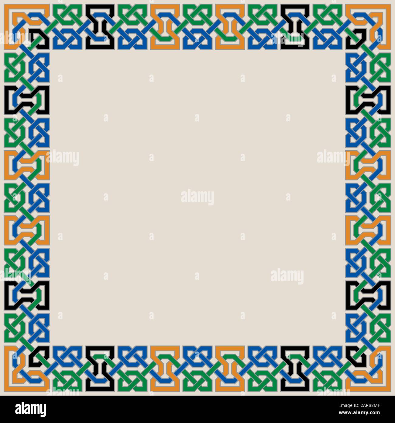 Colorful Ornate Vector Border of Moorish Tiled Decorations. Mosaic ...