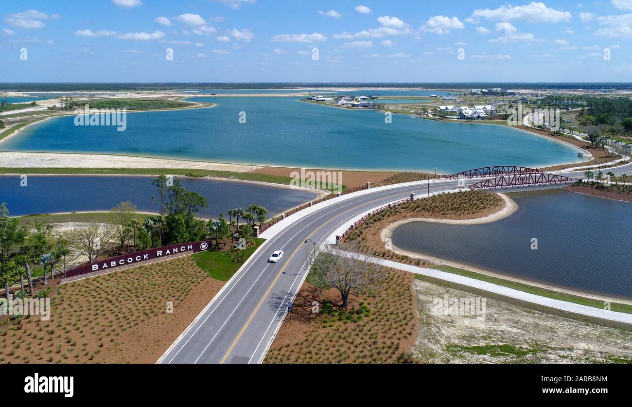 Babcock Ranch Florida from the air, drone images Stock Photo - Alamy