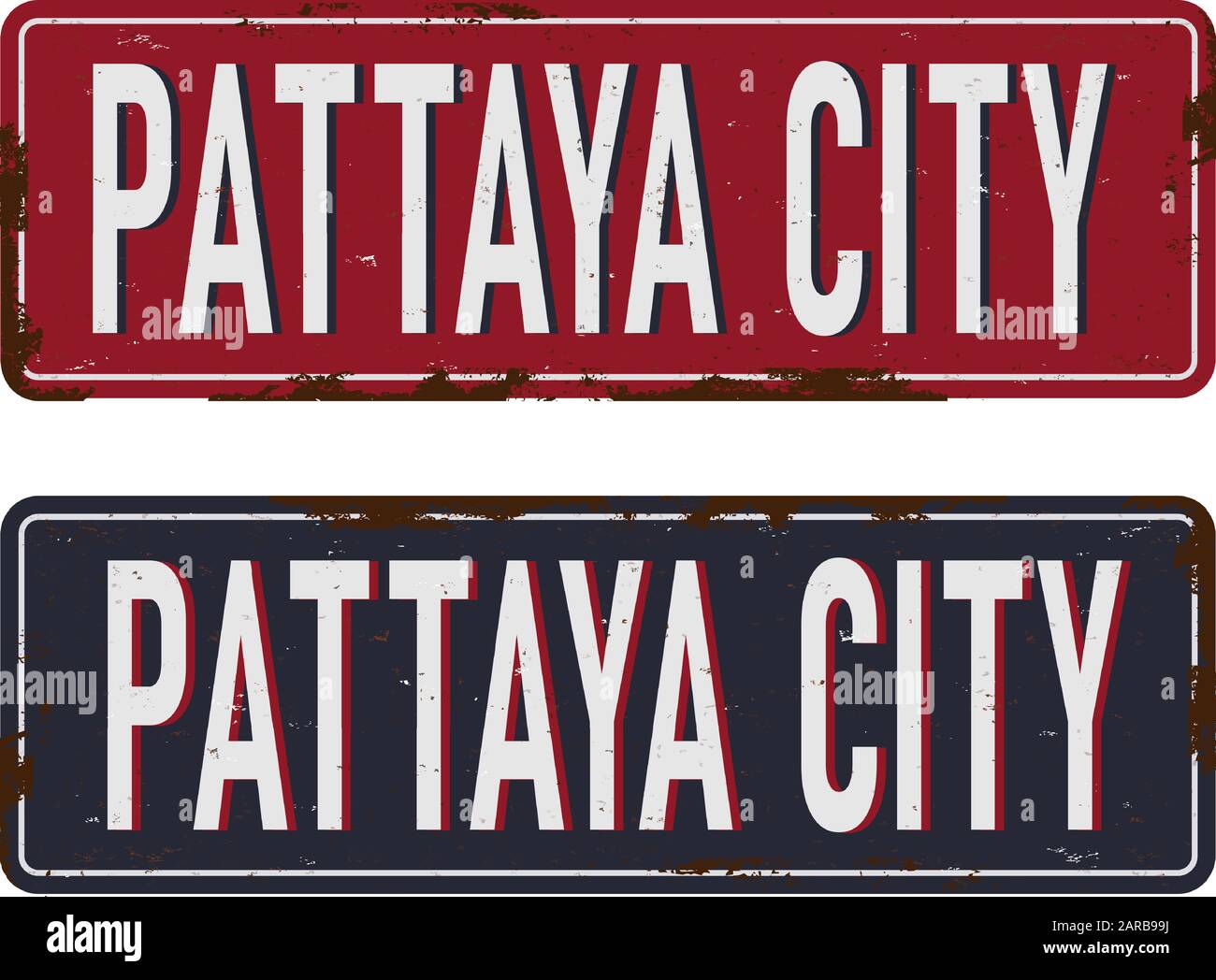 Pattaya. Road sign. Vector illustration. on a white background Stock ...