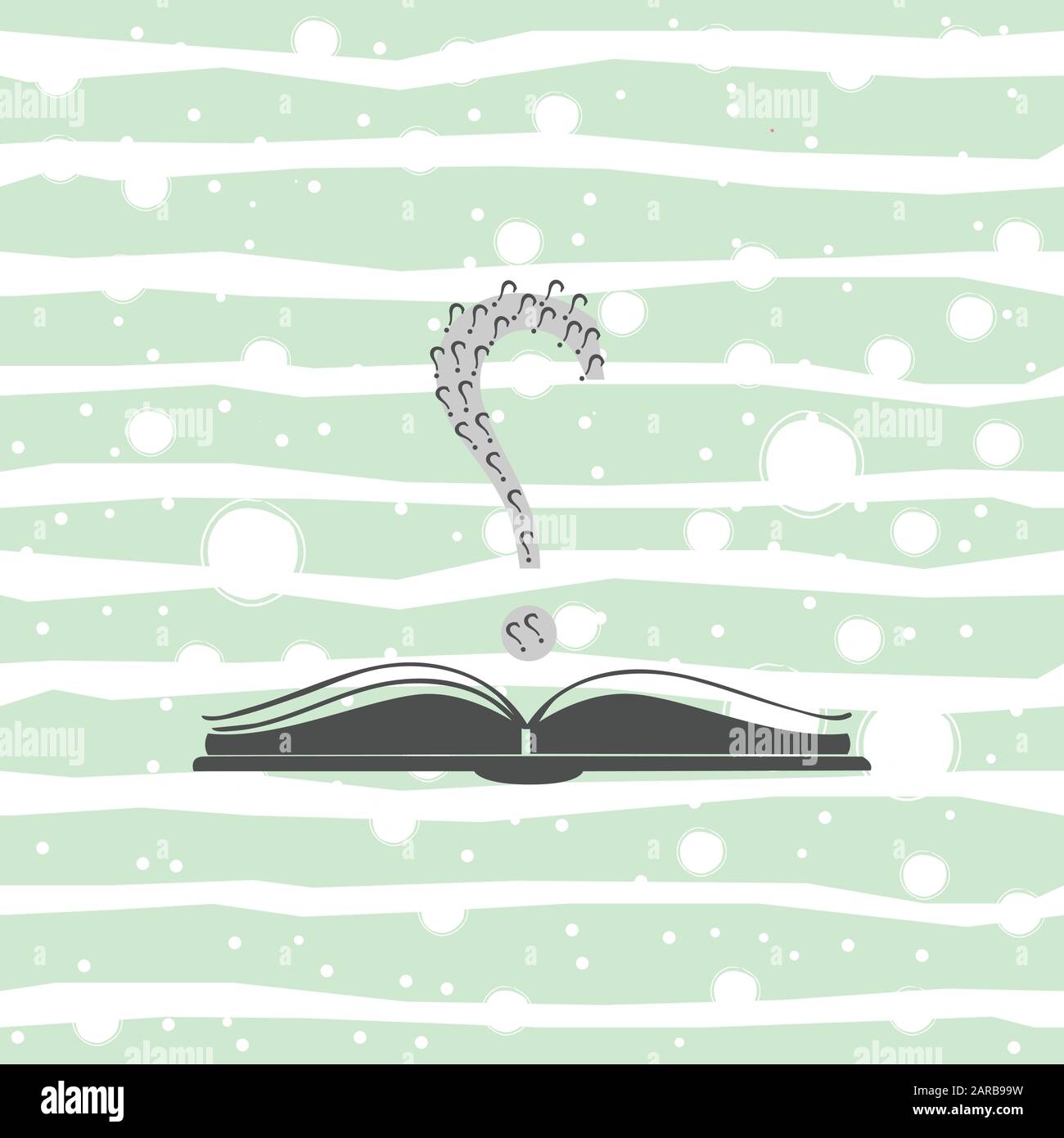 Open book icon with question marks above it. Flat Design. Vector ...