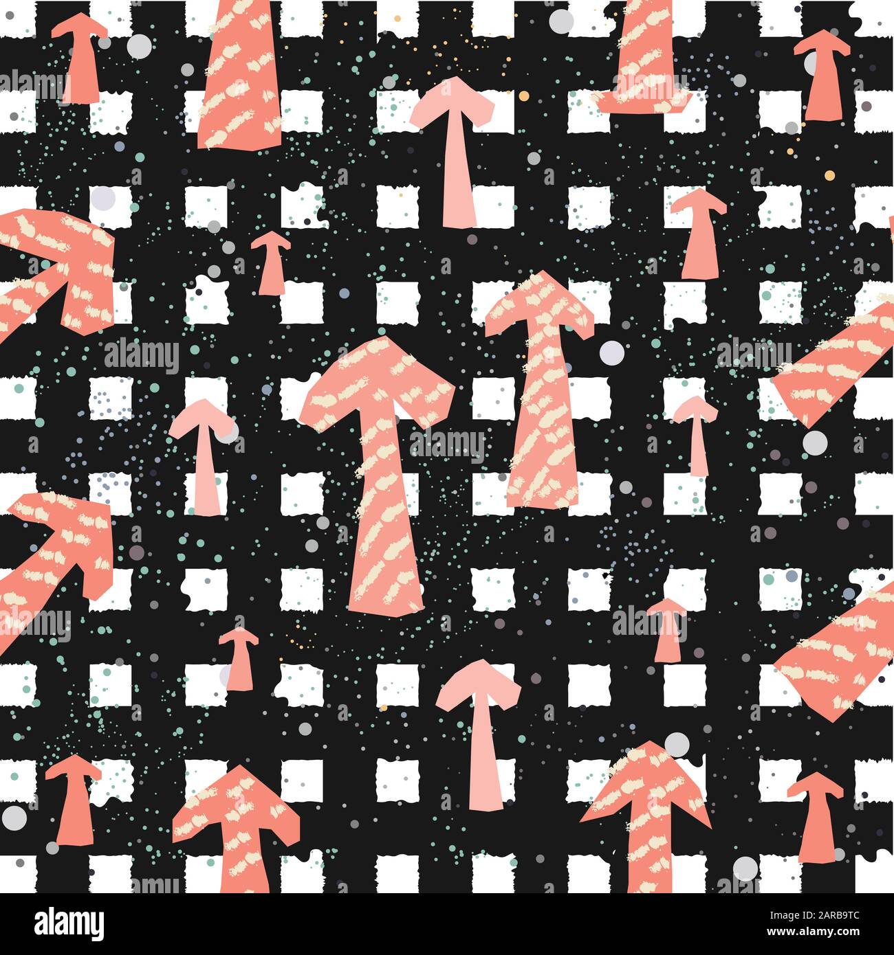 Childish Seamless Texture with Arrows. Hand Drawn Design With Brush ...