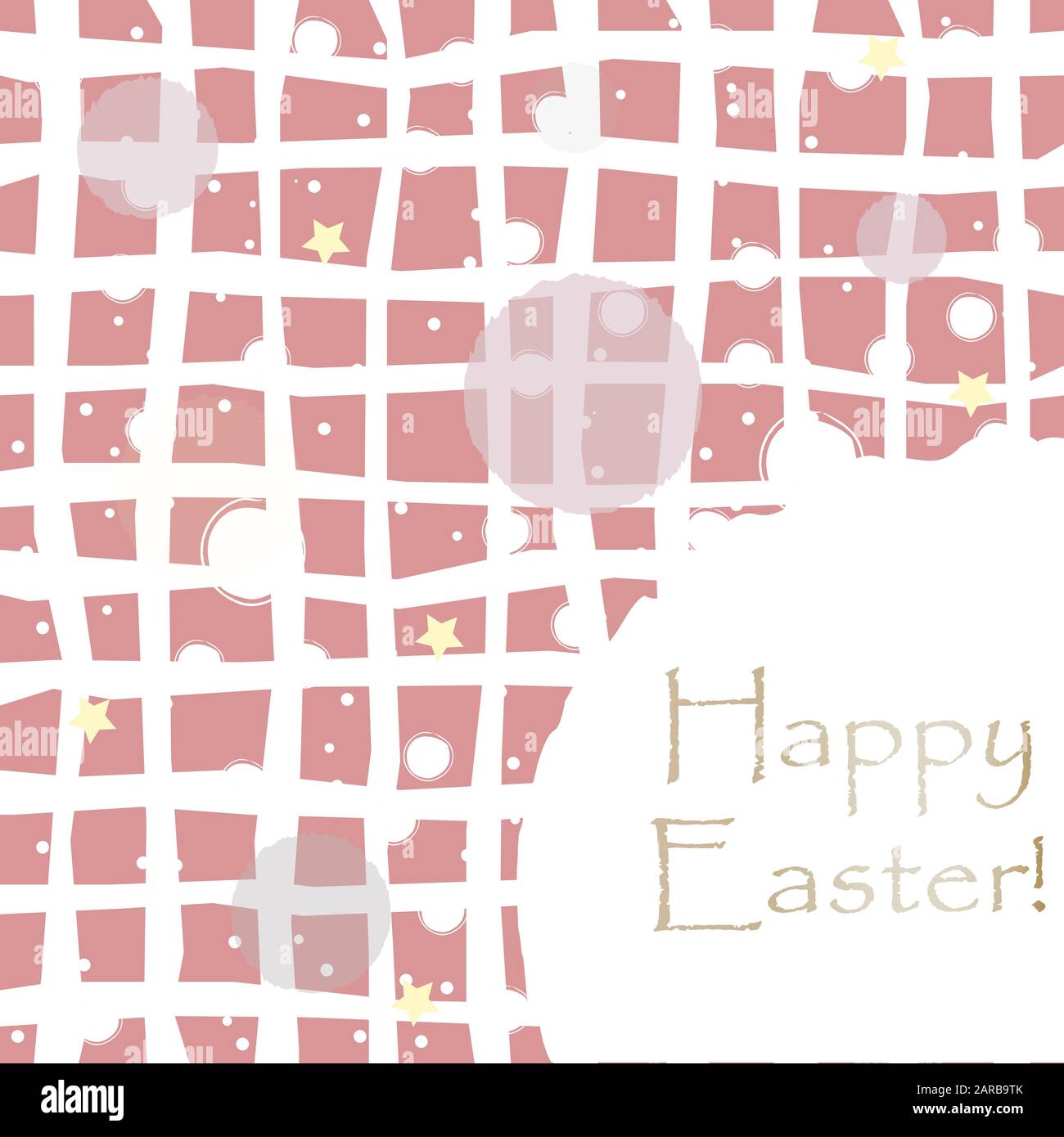 Happy Easter Congratulations Card with stars. Vector Illustration Stock ...