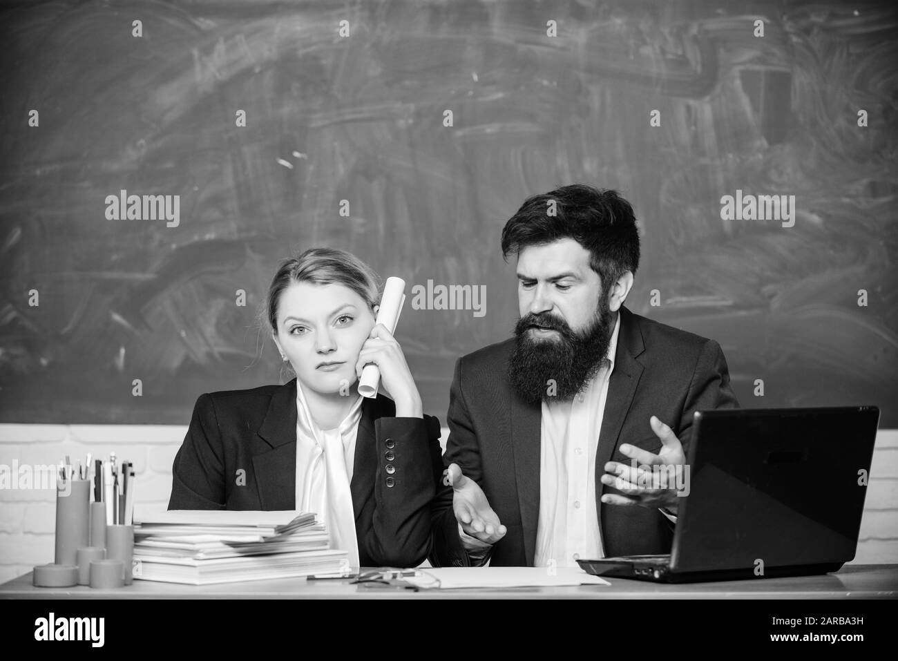 School educator and schoolmaster different opinion. School staff ...