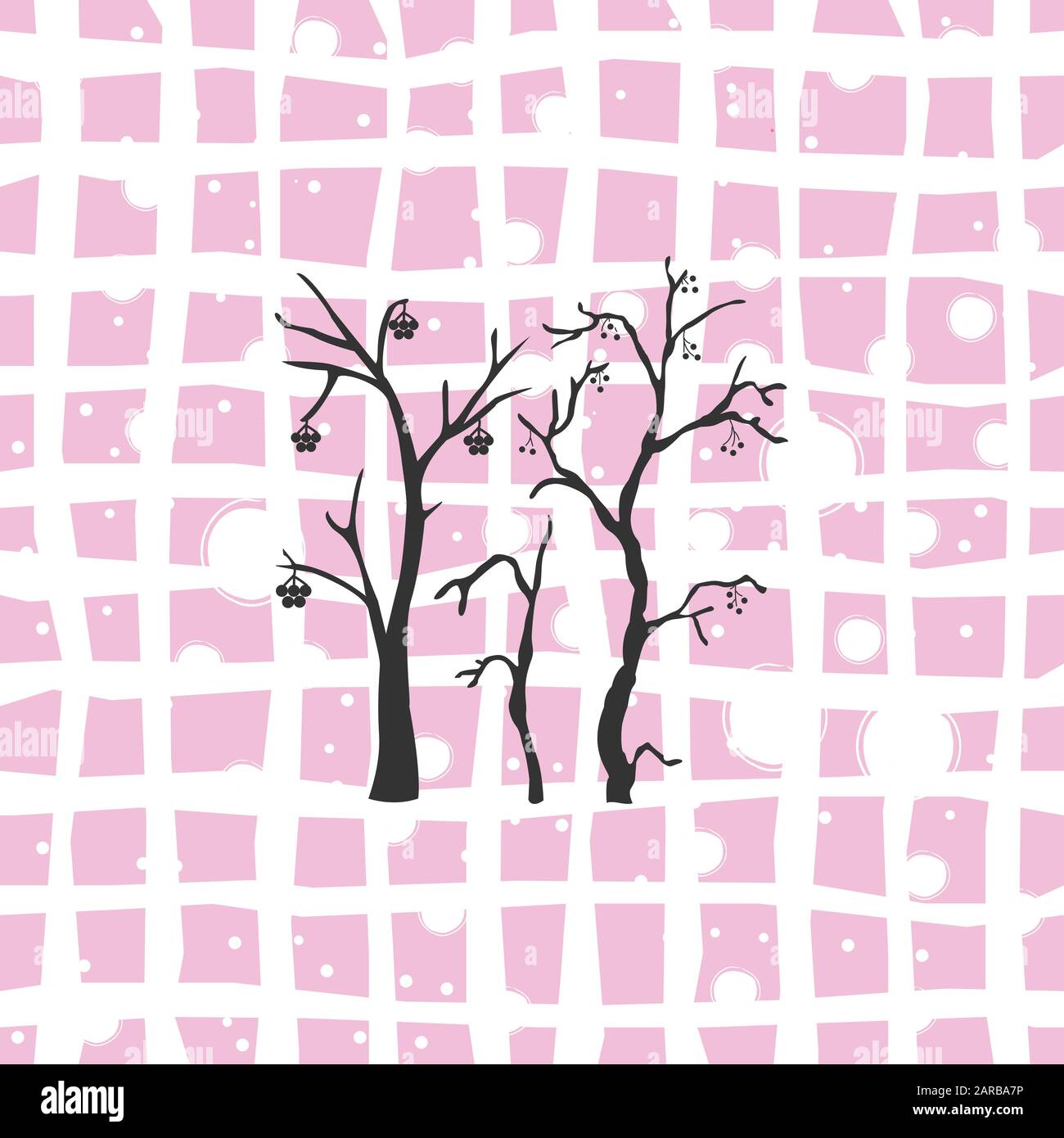 Silhouette of a rowan tree with berries. Rowan Icon Vector Illustration ...