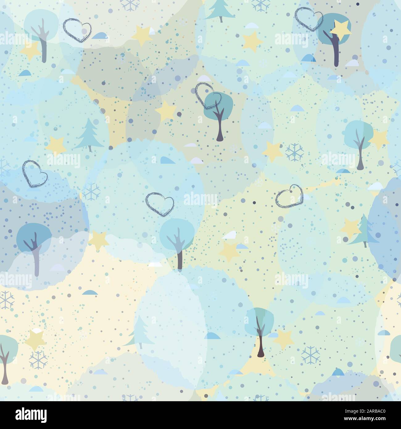 Cute Seamless Tree Pattern. Vector Illustration Stock Vector Image ...