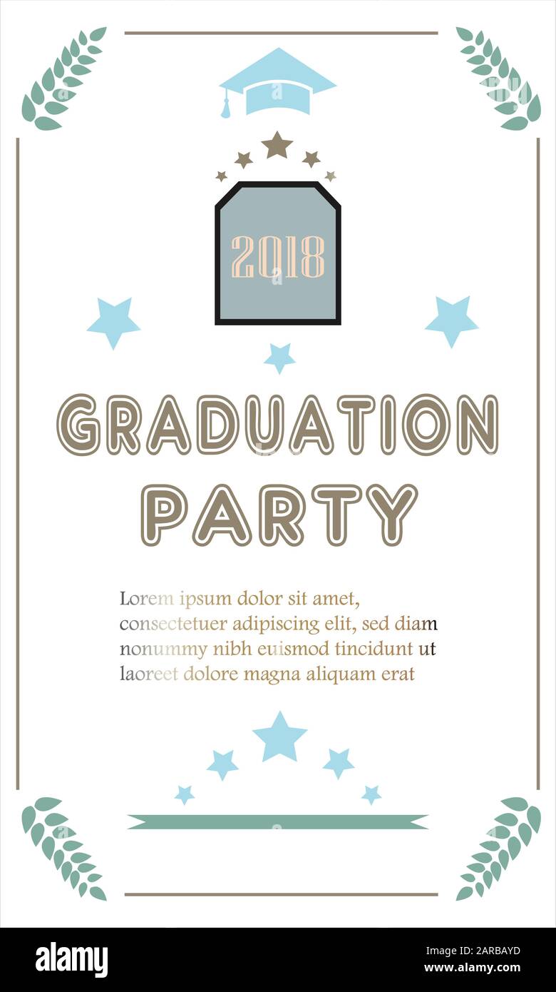 Graduation of Year 2018. Graduation Poster. Vector Illustration Stock ...