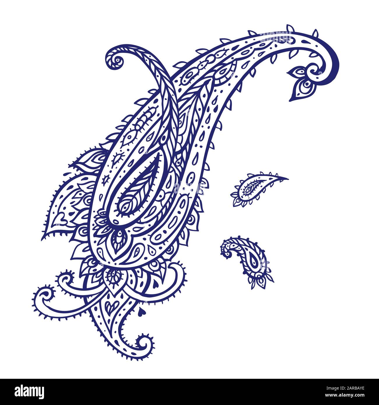 Paisley. Ethnic ornament. Vector illustration isolated. Hand Drawn old ...