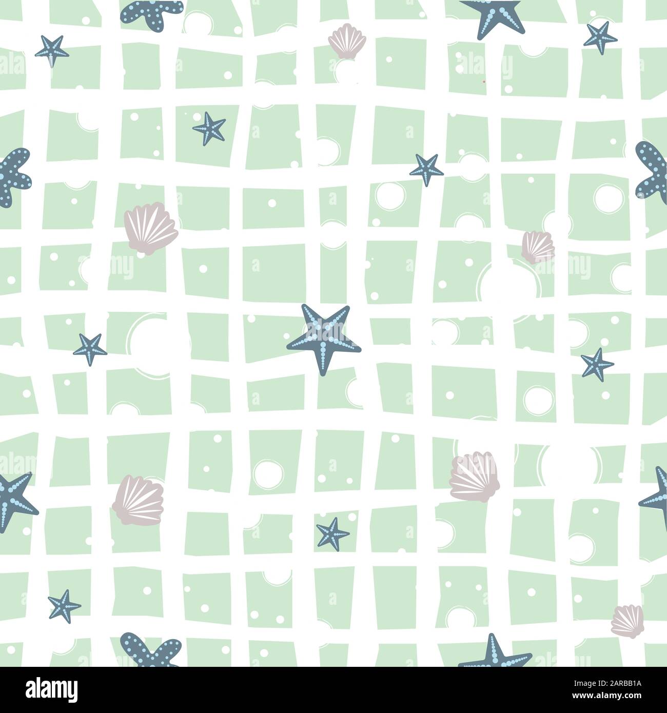 Seamless pattern with seashell. Repeating background. Vector ...