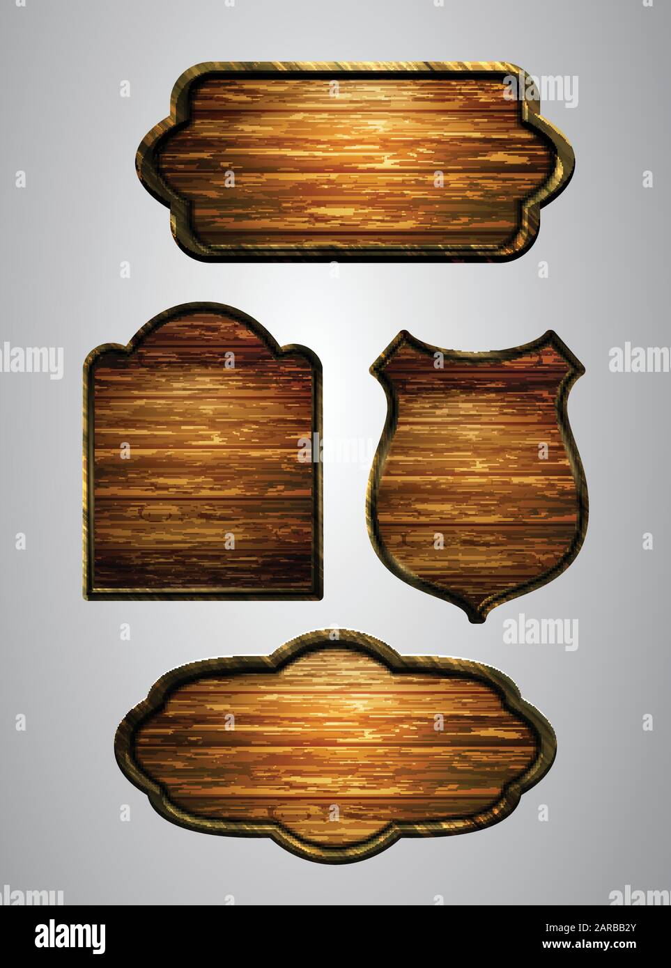 Vector realistic illustration of wooden signboard Stock Vector Image ...