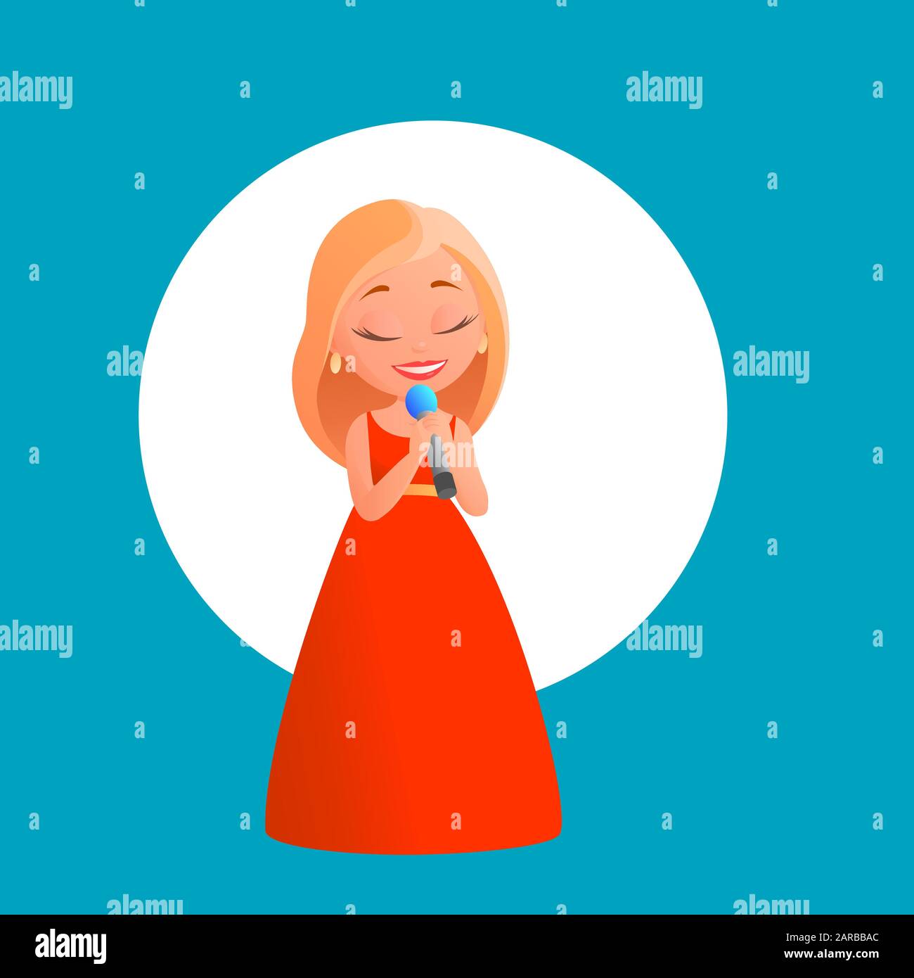 Girl Singing Cartoon