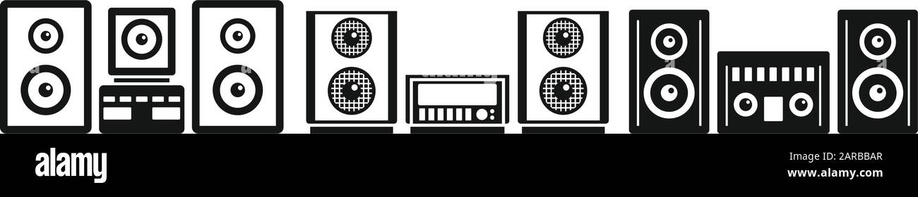 Home stereo system icons set. Simple set of home stereo system vector ...